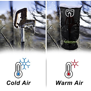 WNATN Outdoor Faucet Cover for Winter Freeze Protection,28" L x 15"W,Outdoor Long Faucet Cover Socks for Winter,Spigot Covers Winter Insulated,Outside Large Faucet Cover Freeze Protection,1PCS(Black)