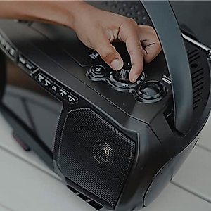 Aiwa Portable Boombox, Crystal Clear Sound with 3W x 2 Speakers and Bass Function, Featuring a 7" LCD Display, Bluetooth Connectivity, FM Radio, CD/DVD Player, Streaming on Roku and Amazon Firestick