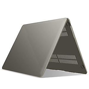 IBENZER Compatible with 2022 2021 2020 MacBook Air 13 inch case M1 A2337 A2179 A1932, Plastic Hard Shell Case for Mac Air 13 Retina Display with Touch ID, Gray, MMA-T13GY