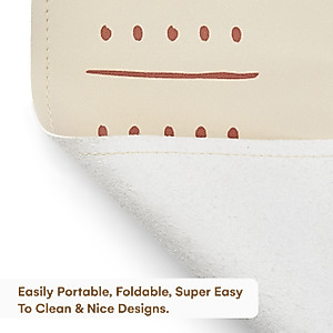 CHILDLIKE BEHAVIOR Vegan Leather Baby Changing Pad- Wipeable Portable changing Pad for Babies- Perfect for Travel-Foldable and Waterproof changing mat - Breathable and Gentle on Babys Skin-Beige 16x30