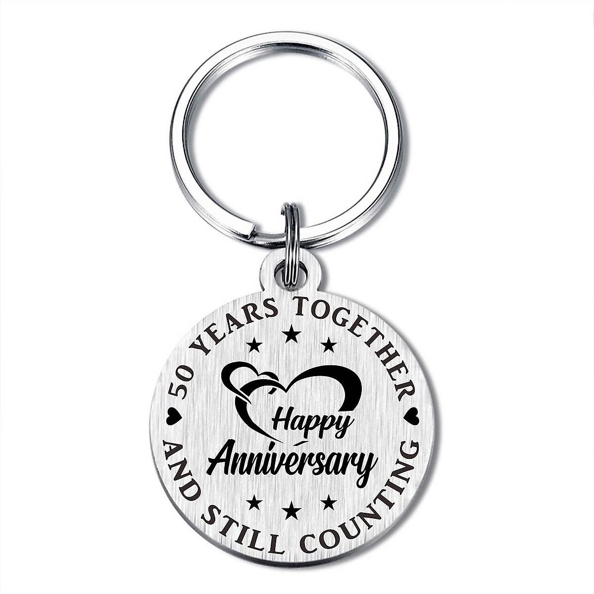 Levole 50th Anniversary Keychain Gifts - 50th Anniversary Keychain Gift Ideas, Happy 50 Year Anniversary for Husband Wife
