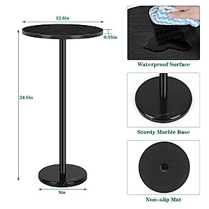 Round Side Table Small End Table Set of 2 Black Round Coffee Table Modern Nightstand Kids Bedside Table Outdoor Accent Table for Small Spaces Living Room Bedroom Patio