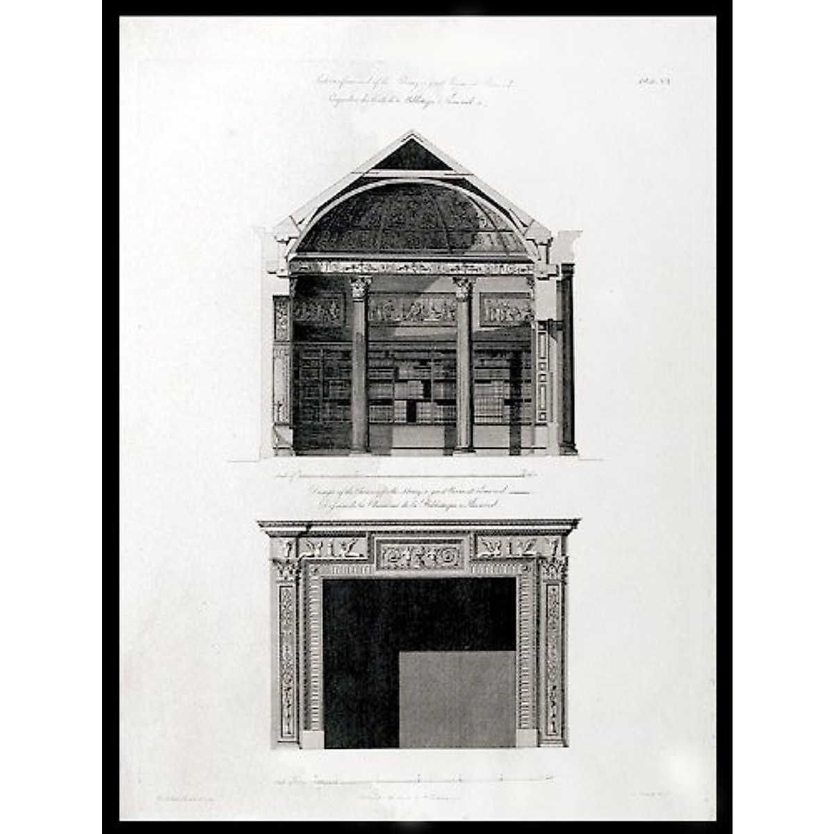 Section of one end of the Library or great Room, at Kenwood. Design of the Chimney for the Library or great Room, at Kenwood