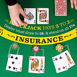 Brybelly Blackjack and Roulette Table Felt | Gaming Mat Perfectly Sized to Fit Most Dining Room Tables | Roll Out Felt for Casino, Gambling Games | Double-Sided Felt for Casual and Entry Level Gamers