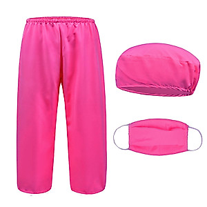 ZZIHAN Doctor Costume for Kids Rose Scrubs Sets Nurse Scrubs Costume Veterinarian Costume Doctor Coat Accessories Toys Stethoscope Nursing Clipboards Girl 7-8 Brithday Party Halloween Dress Up