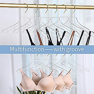 Acrylic Hangers Clear and Gold Hangers Premium Quality Clear Acrylic Clothes Hangers Clothing Standard Hangers