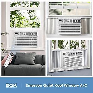 Emerson Quiet Kool EARC15RSE1 SMART 15,000 BTU 115V Window Air Conditioner with Remote, Wi-Fi, and Voice Control, White