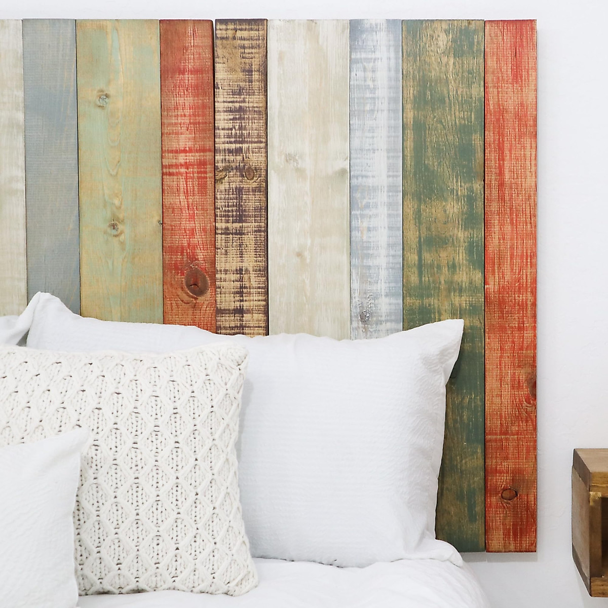 Barn Walls Retro Mix Headboard Full Size, Hanger Style, Handcrafted. Mounts on Wall. Easy Installation