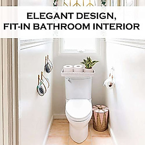 CELEZAR Rattan Toilet Tank Basket Guest Towel Napkin Woven Holder for Serving Organizing Bread Shelves Bathroom Counter Organizers and Storage Decorative Wicker Tray (17 x 6 x 2 inches, White Wash)