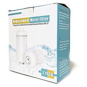 Nispira Premium Fluoride & Arsenic Reduction Elements Water Filter Compatible with Berkey Countertop & travel Water Purification System. Compared to Part PF-2. 4 Packs
