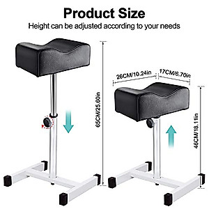 Kalolary Pedicure Manicure Footrest Adjustable Seat Height Technician Nail Equipment Salon Spa (Black)