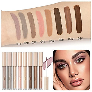 MAEPEOR Matte Liquid Eyeshadow 8 Colors Neutral Naked Smooth Creamy Eyeshadow Lightweight High-pigmented and Waterproof Long Lasting Eyeshadow (Matte Naked, 8Colors Set 1)