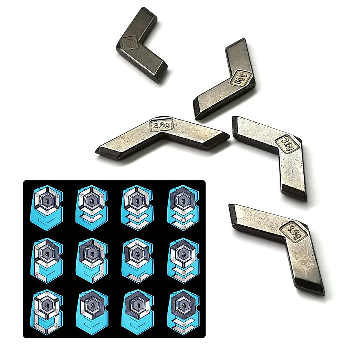 HUIYUN New The Mouse Balance Tuning Weights Replacement for Logitech G502 Proteus Core Gaming Mouse