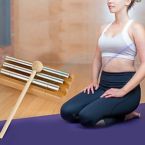 Meditation Trio Chime, AKLOT Chime Three Tone Trio Chime Bell Hand Percussion Chimes for Prayer Meditation Yoga Teachers' Classroom Management