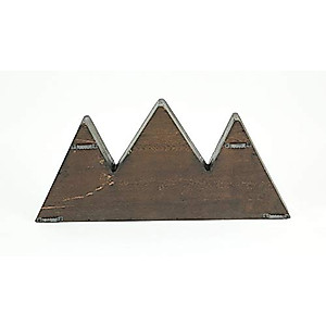 Zeckos Dark Brown Wooden Geometric Triangle Crystal Display Shelf 16.5 x 7.75 x 2 inch