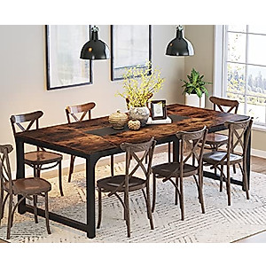 Tribesigns Modern Computer Desk, 78.7 x 39.4 inch X Large Executive Office Desk Computer Table Study Writing Desk Workstation for Home Office,Rustic/Black