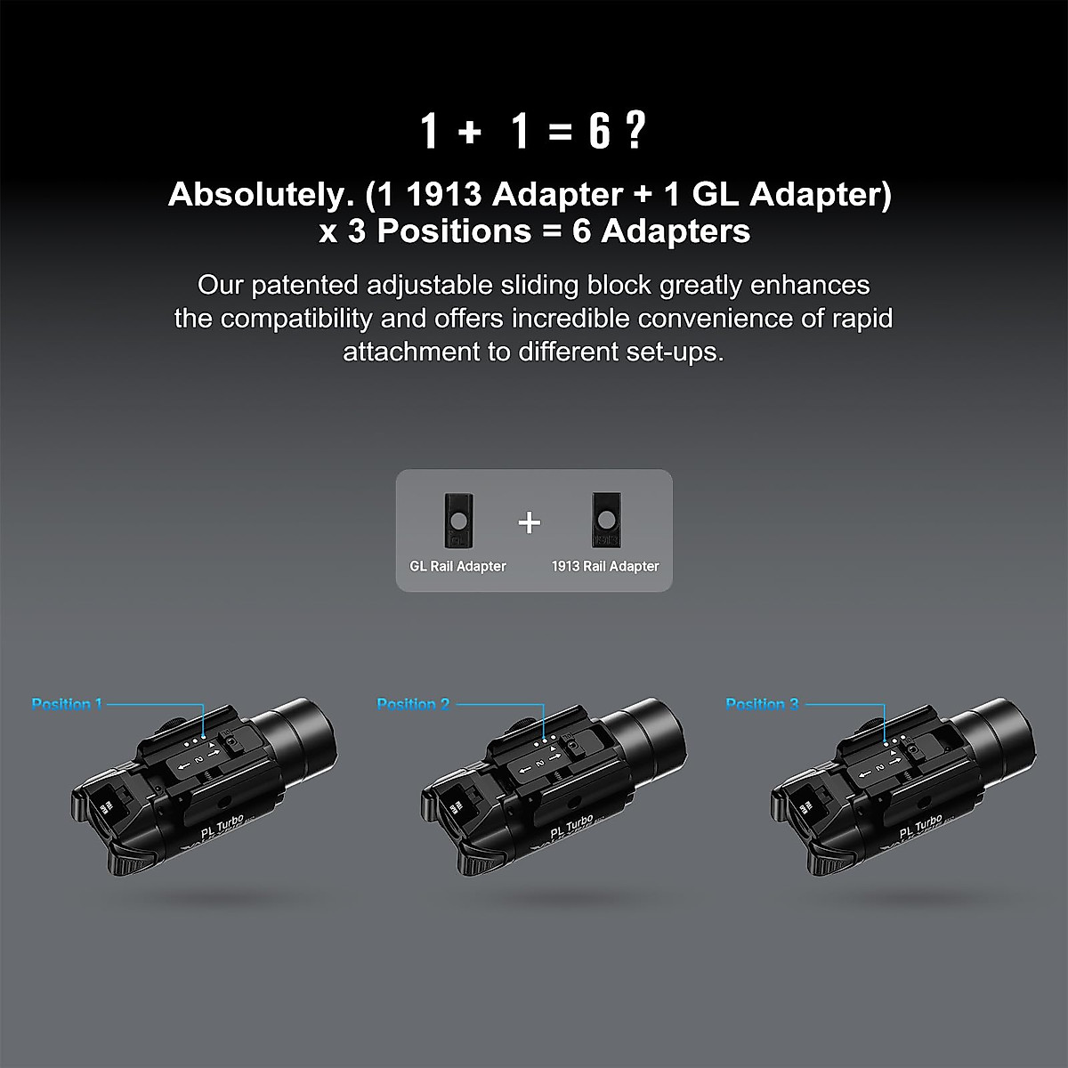 OLIGHT PL Turbo Weaponlight, 800-Lumen 515 Meters Long-Range Tactical Flashlight, 66,300 High Candela Compact Rail-Mounted light with Strobe Function and Rail Locating Keys, Fits Picatinny and GL Rail