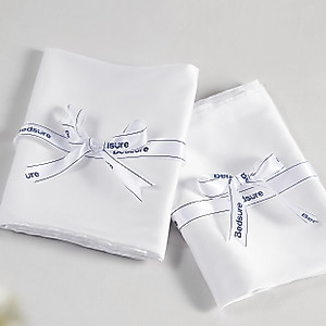 Bedsure Silky Satin Pillowcase for Hair - White Satin Pillow Cases Standard Size with Zipper 2 Pack, Upgraded Satin Similar to Silk Pillow Cases for Skin, Silky & Soft Pillow Covers, 20x26 Inches