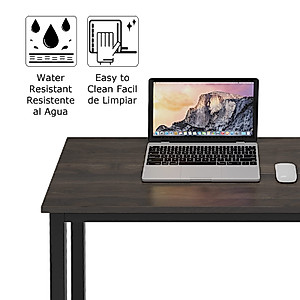 sogesfurniture 63 inches Large Size Office Desk Computer Desk Gaming Desk Computer Table Sturdy Office Desk Writing Desk, Walnut BHUS-GCP2AC3-160BW-NEW