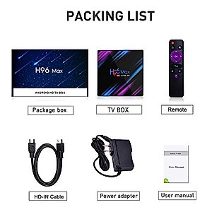 H96 Max Quad-Core 4G DDR3 32G ROM Dual WiFi 60Hz H.265 HDR10 Ultra HD 100M Ethernet USB 3.0 Android 10.0