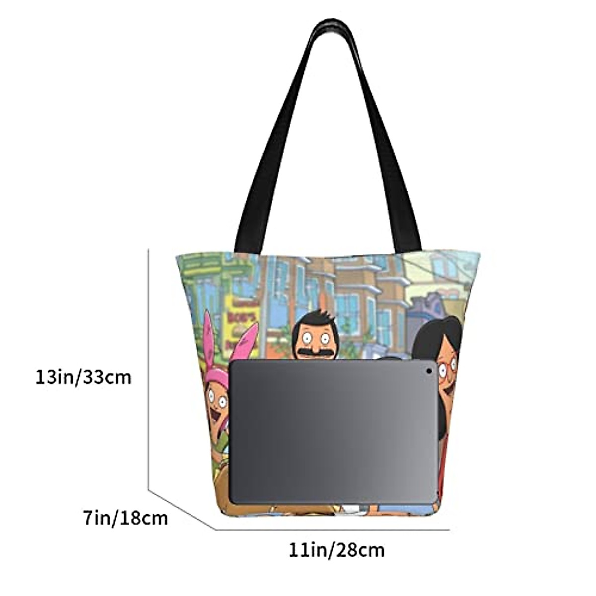 Bobs-Burgers Women's Tote Bag Large Capacity Shoulder Handbag For School Travel Beach Shopping Business Work