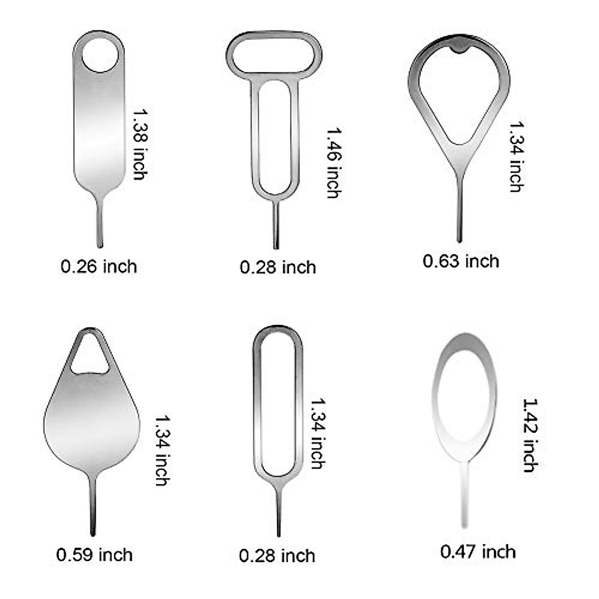 AYWFEY 16 Pieces SIM Card Removal Openning Tool Tray Eject Pins Needle Opener Ejector Compatible with All iPhone Apple iPad HTC Samsung Galaxy Cell Phone Smartphone Watchchain Link Remover