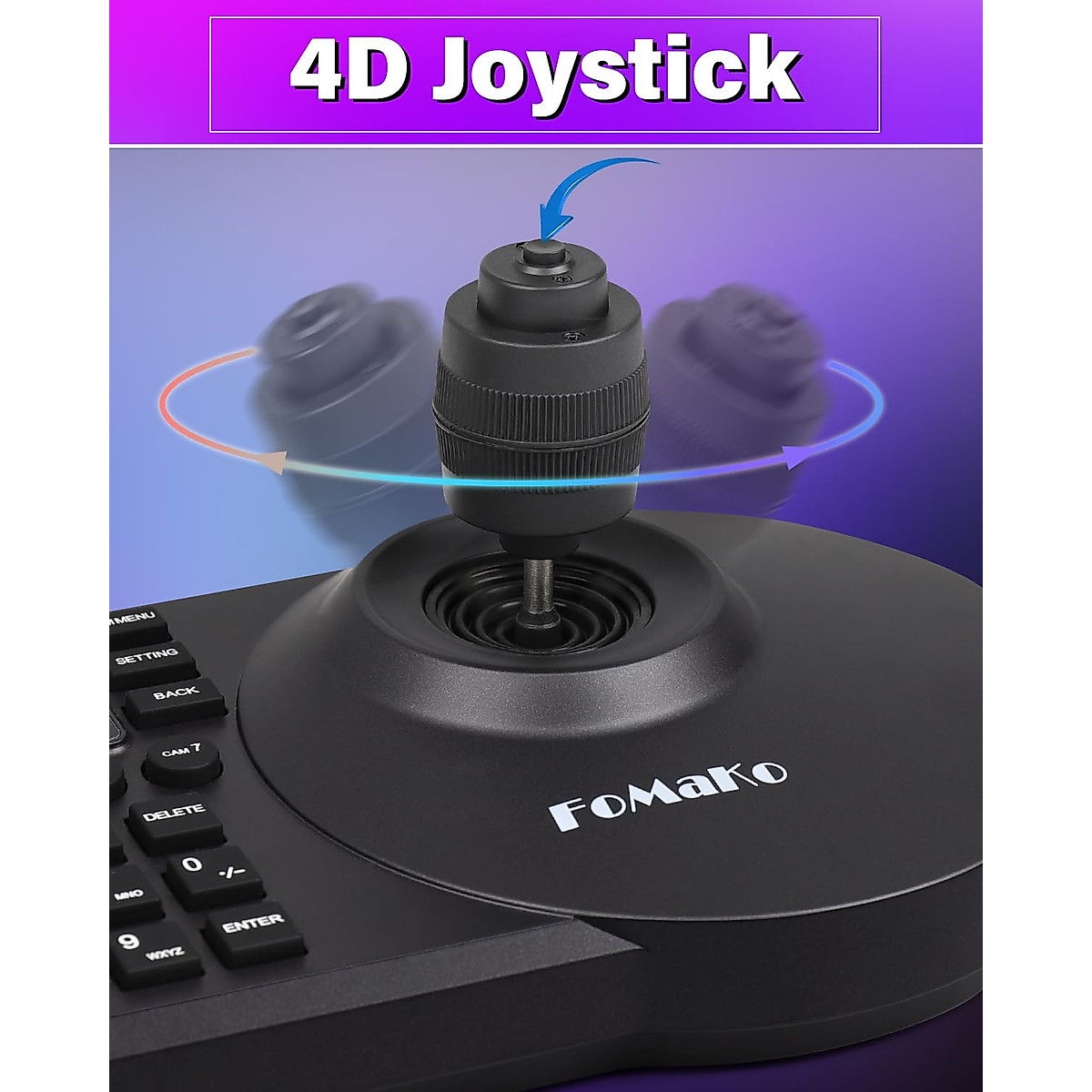 FoMaKo PTZ Controller PoE 3" LCD Screen Preview, 4D Joystick PTZ Camera Controller for Church Live Service Education, Visca PELCO D/P RS232 RS485 (No NDI License) (KC608 Pro)