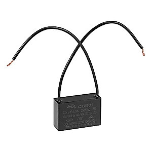 uxcell Ceiling Fan Capacitor CBB61 2.5uF 250V AC 2 Wires Metallized Polypropylene Film Capacitor 37x24x13mm for Electric Fan Pump Motor Generator