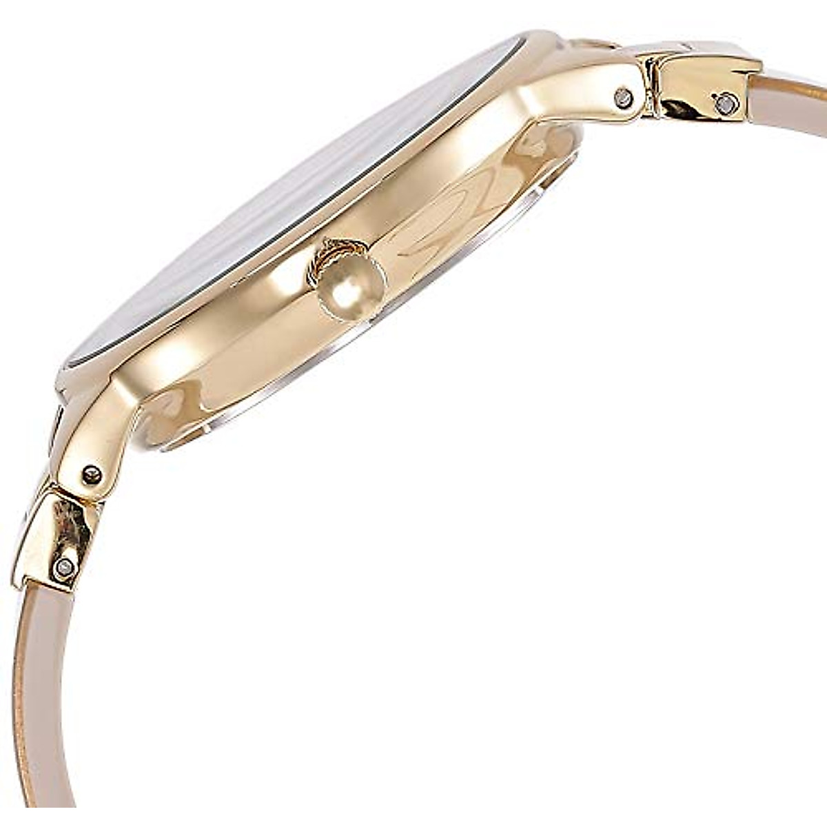 Anne Klein Women's AK/1408CRCR Premium Crystal Accented Cream Bangle Watch