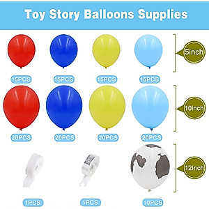 Toy Inspired Story Birthday Party Supplies-155 Pcs of Toy Story Balloon Garland Set Toy Story Aluminum Film Balloon Latex Balloon for Kid's Party,Shower,Celebration