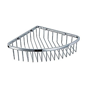 SANLIV Corner Shower Caddy Basket,Shower Wall Shampoo Shelf Soap Holder,Full Brass Wire Basket for Inside Shower Storage and Bathtub Organizer in Polished Chrome