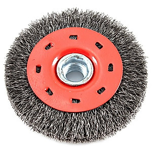Forney 72788 Wire Wheel Brush, Coarse Crimped with 5/8-Inch-11 Threaded Arbor, 4-Inch-by-.014-Inch