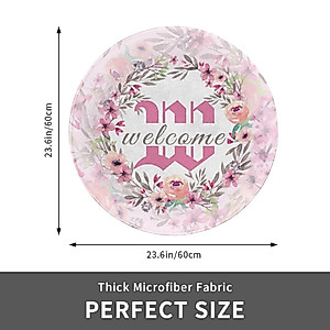 buxvhre Custom Round Floor Mat Personalized Bath Mat Add Your Photo Text Non-Slip Bath Rug Door Mat for Home Kitchen Bedroom Office Garden