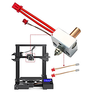 TIKSCIENCE Extruder Thermistor Temperature Sensor NTC 100K 3950 Fit for Sprite Extruder Pro FDM Ender 3 S1 CR10 Smart Pro Ender 3 SI Pro Sermoon V1 Pro 3D Printer, Red, 300℃