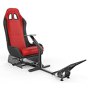 cirearoa Racing Wheel Stand with seat Gaming Chair Driving Cockpit for All Logitech G923 | G29 | G920 | Thrustmaster | Fanatec Wheels | Xbox One, PS4, PC Platforms (Black/Red)