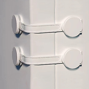 Eiarrnp Cabinet Lock Latch - Baby Proofing Cabinet Locks for Child Safety for Cabinet Doors, Fridge, Drawers, Toilet Seat, Dishwasher, Cupboard - No Drilling with Strong Adhesive Tape, 12-Pack, White