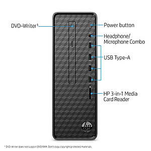 HP Slim Desktop, AMD Athlon Gold 3150U, 8GB RAM, 256 GB SSD, Windows 11 (S01-aF0020, Black)