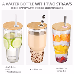 kytffu 32oz Glass Tumbler with Straw and Lid, Reusable Boba Smoothie Cup Iced Coffee Tumbler with Silicone Sleeve, Fits Cup Holder Glass Water Bottle BPA Free, Olive + White