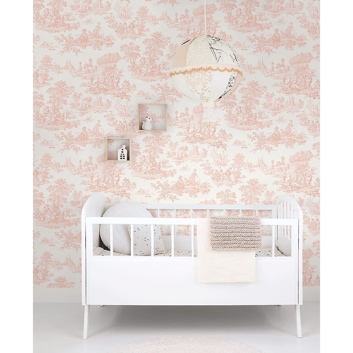 NextWall Chateau Toile Peel and Stick Wallpaper (Blush)