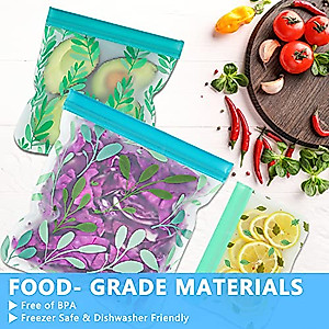 Hbaxbm 10 Pack Dishwasher Safe Reusable Bags Silicone, Leak proof Reusable Freezer Bags for Food Storage Home Organization Traval & Make-up BPA FREE for Food Storage Home BPA FREE for Salad Fruit