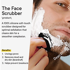 VWMYQ Face Scrubber, Silicone Face Scrubber for Men, Gentle Exfoliator Pad & Massager, Facial Cleansing/Wash Brush - Removes Dead & Dry Skin（Black）