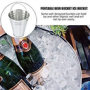 12 Pcs Stainless Steel Beer Bucket with Handle Wine Tasting Spittoons Wine Spittoons Wine Dump Buckets Champagne Bucket Spit Wine Barrels Cold Wine Barrels (Silver)