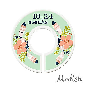 Modish Labels Baby Clothes Size Dividers, Baby Closet Organizers, Size Dividers, Baby Closet Organizers, Closet Dividers, Clothes Organizer, Girl, Boho, Tribal, Feathers, Flowers, Birds (Baby)