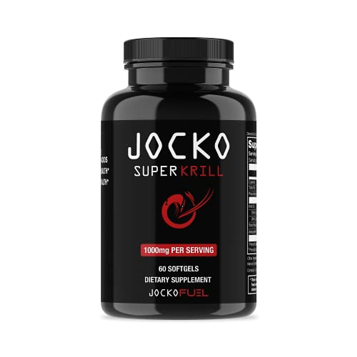 Jocko Fuel Antarctic Krill Oil Omega 3 Fatty Acid Supplements DHA & EPA - 500mg Softgels - Supports Joints, Mobility & Mental Function (60 Softgels)