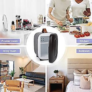 Living Enrichment Mini Fridge, 4L Skincare Fridge, Portable Small Refrigerator Cooler for Skincare, Beverage, Food, Cosmetics, Home, Bedroom, for Christmas Gift - Black