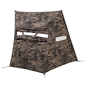 ALPS OutdoorZ Dash Camo Panel Hunting Blind with Hybrid 2 Person Ground Pop Up Design for Quick Deployment, Wide Window, and Interior Mesh Pocket, Realtree Timber