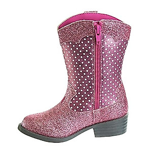 Disney Minnie Mouse Cowgirl Western Boots - Minnie cowboy boot - Pink Glitter (size 7 Toddler)