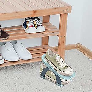 Shoe Slots Organizer - Double Layer Shoe Stacker for Closet Organization | Adjustable Shoe Storage Rack for Home Living Room Bedroom Dorm Apartment Emole