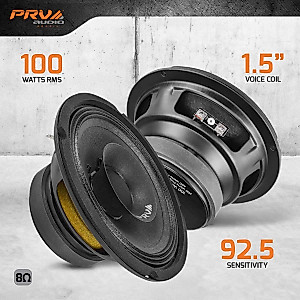 PRV AUDIO 6FR200 6 Inch Full Range Speaker, 8 Ohms, 200 Watts Continuous Program Power, 100 Watts RMS Power, 92.5 dB, Full-Range Driver, Loudspeaker for Pro Audio Systems (Single)