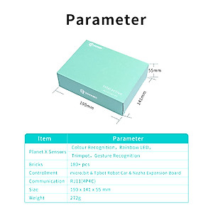 ELECFREAKS Interactive Coding Accessories Pack microbit Building Bricks for TPbot Car and Nezha Inventor’s Kit, STEM Educational Planet X Series Sensors Kit (Without Micro:bit & TPbot & Nezha)